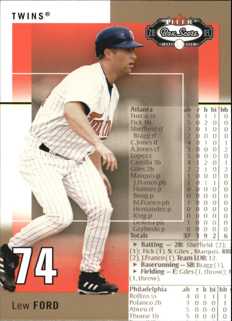 Lew Ford Baseball Price Guide | Lew Ford Trading Card Value – Beckett