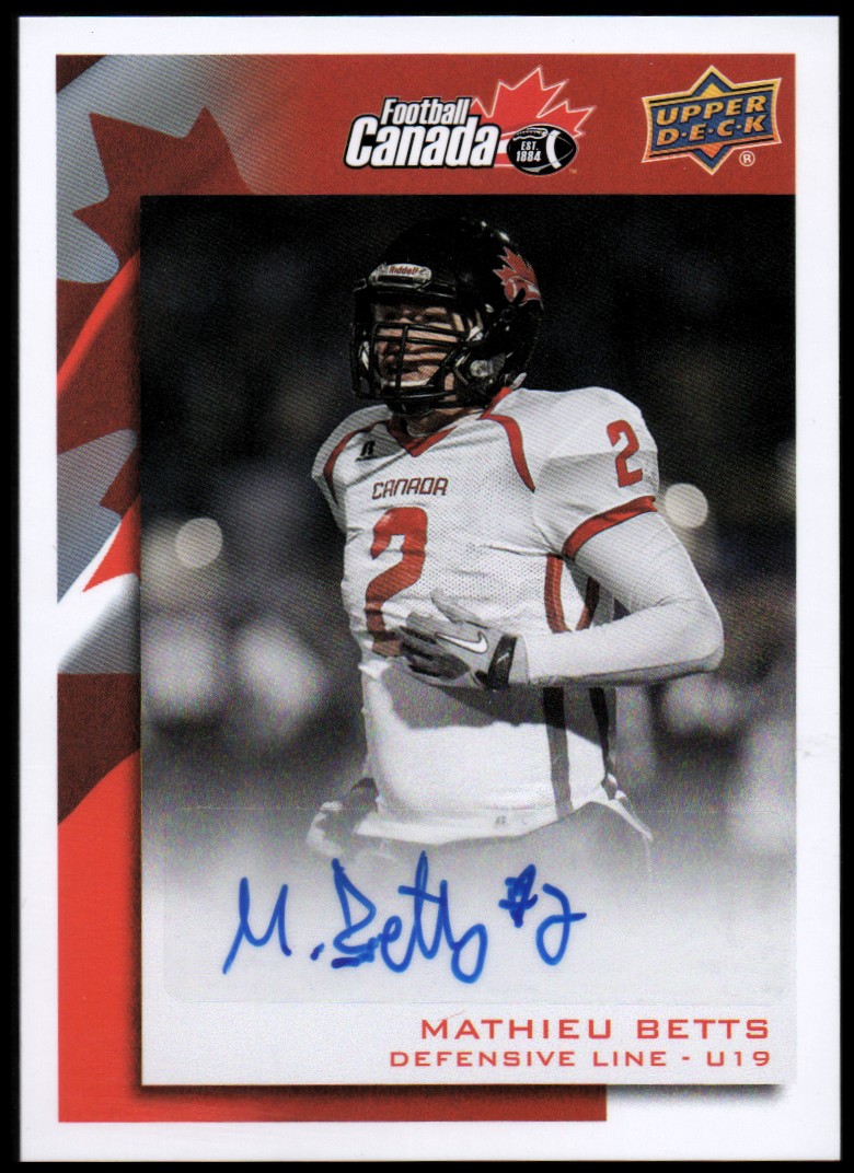 Mathieu Betts Football Price Guide | Mathieu Betts Trading Card Value ...