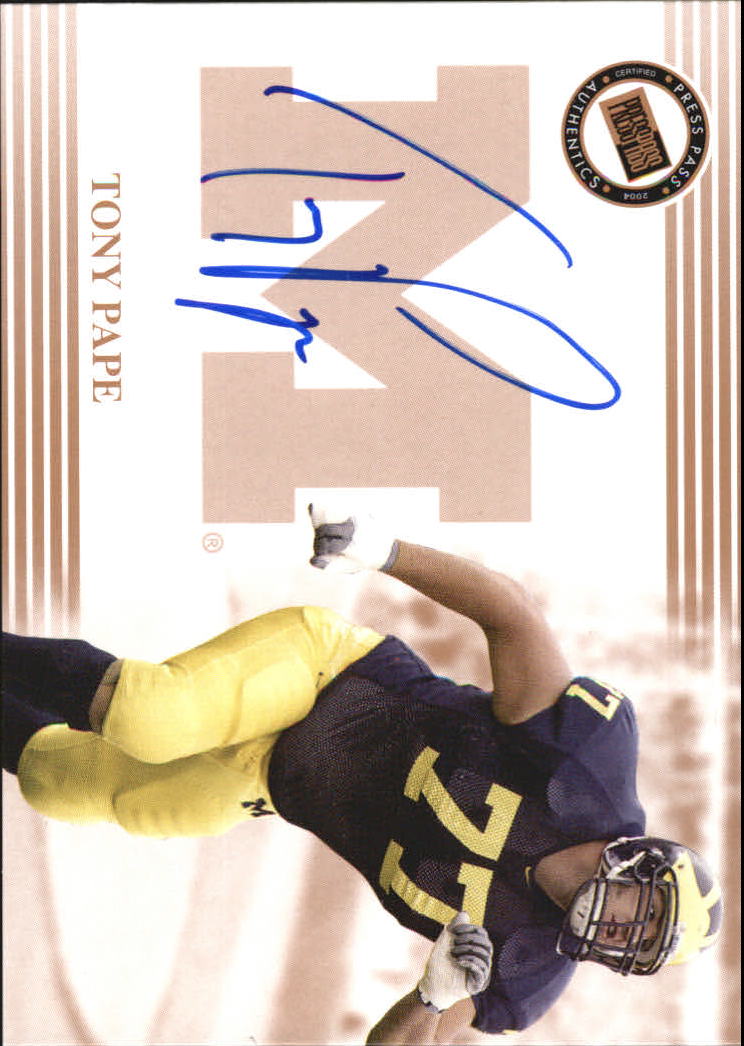 Buy Tony Pape Cards Online | Tony Pape Football Price Guide - Beckett
