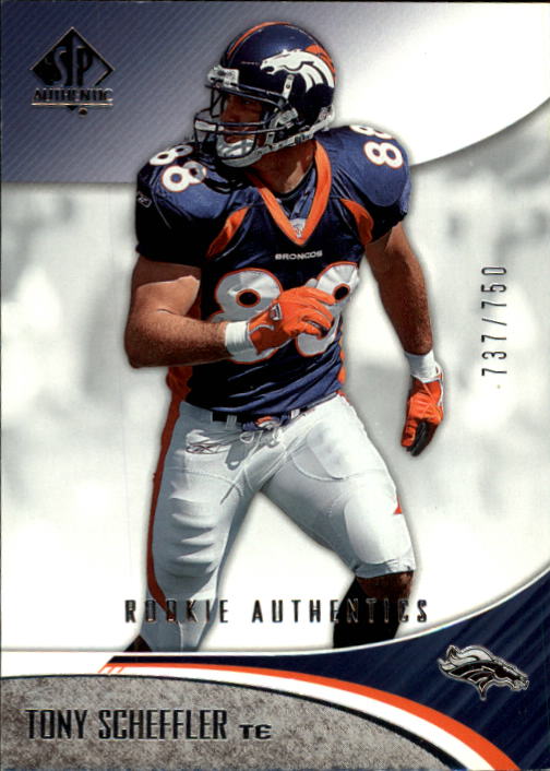 Tony Scheffler Football Price Guide | Tony Scheffler Trading Card Value ...