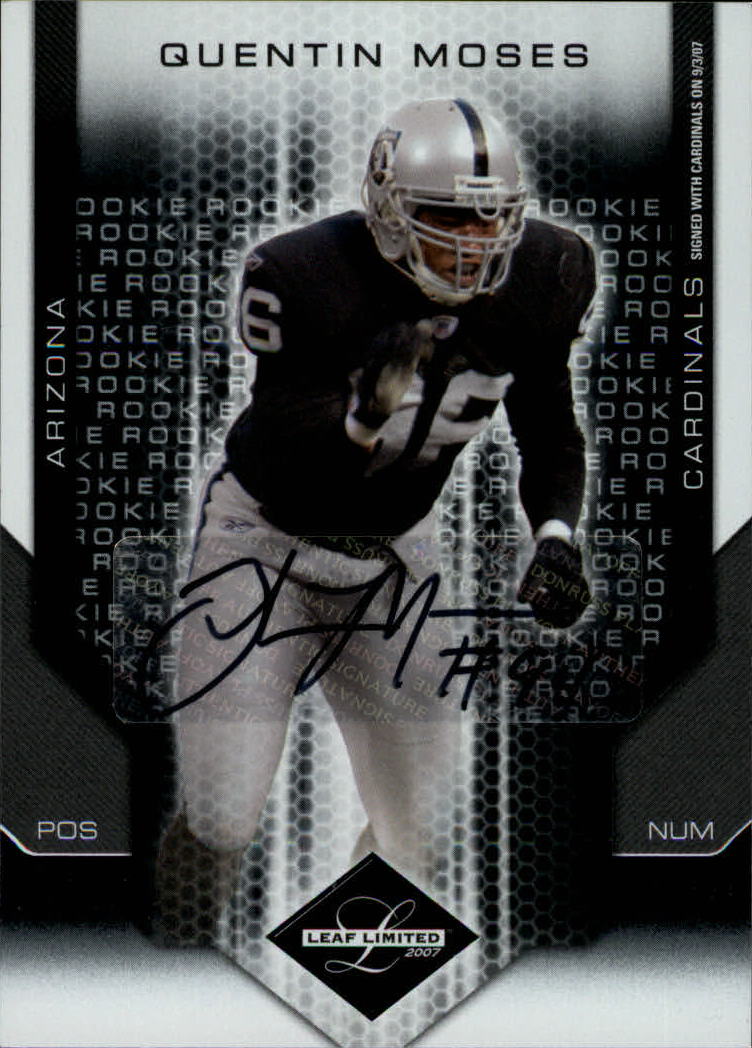 Quentin Moses Football Price Guide | Quentin Moses Trading Card Value ...