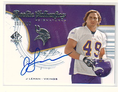 J Leman Football Price Guide | J Leman Trading Card Value – Beckett