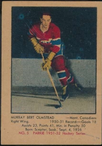 Bert Olmstead Hockey Price Guide | Bert Olmstead Trading Card Value ...