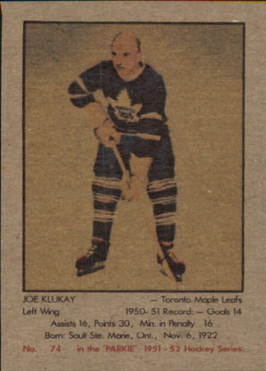 Joe Klukay Hockey Price Guide | Joe Klukay Trading Card Value – Beckett