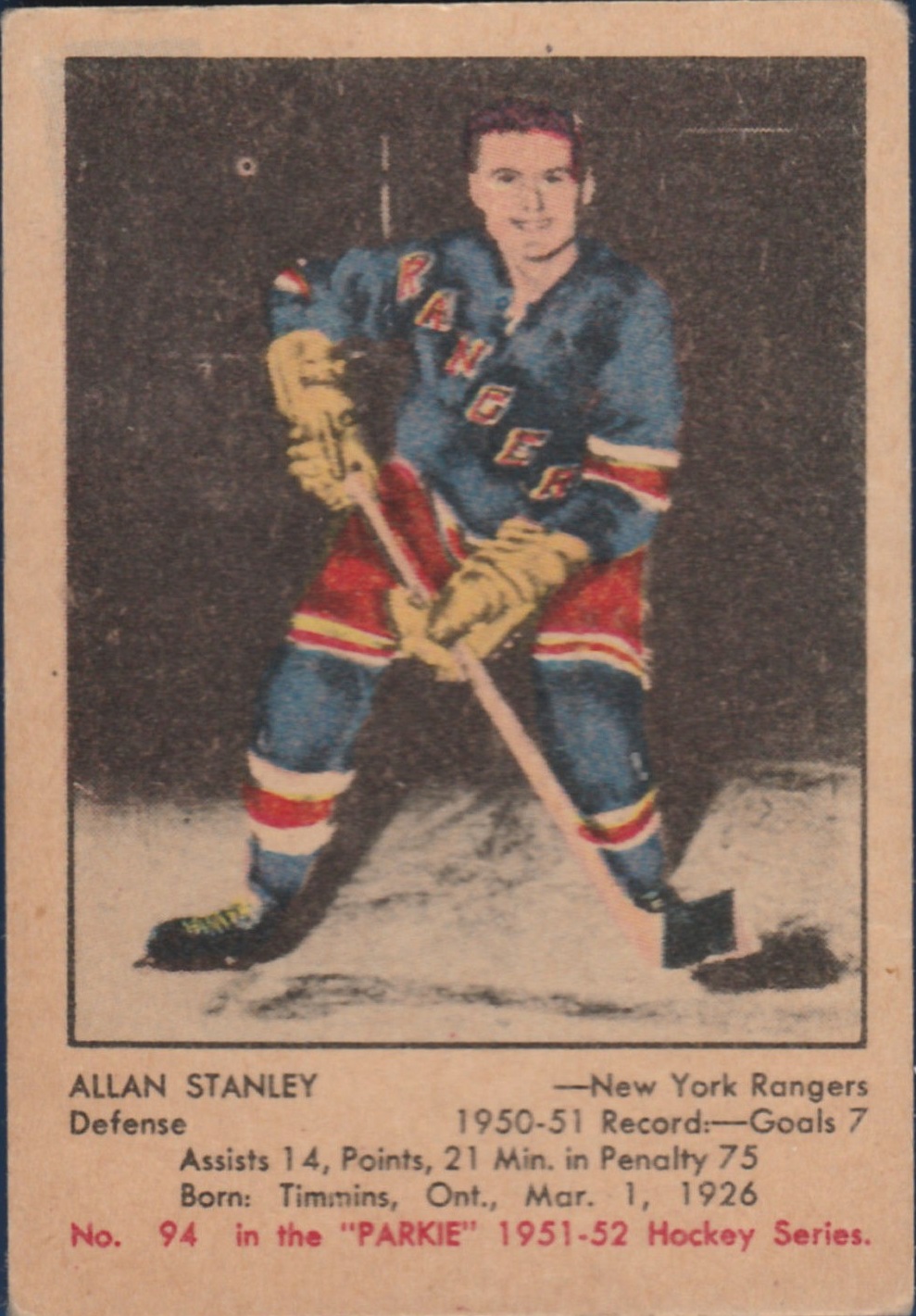 Allan Stanley Hockey Price Guide | Allan Stanley Trading Card Value ...