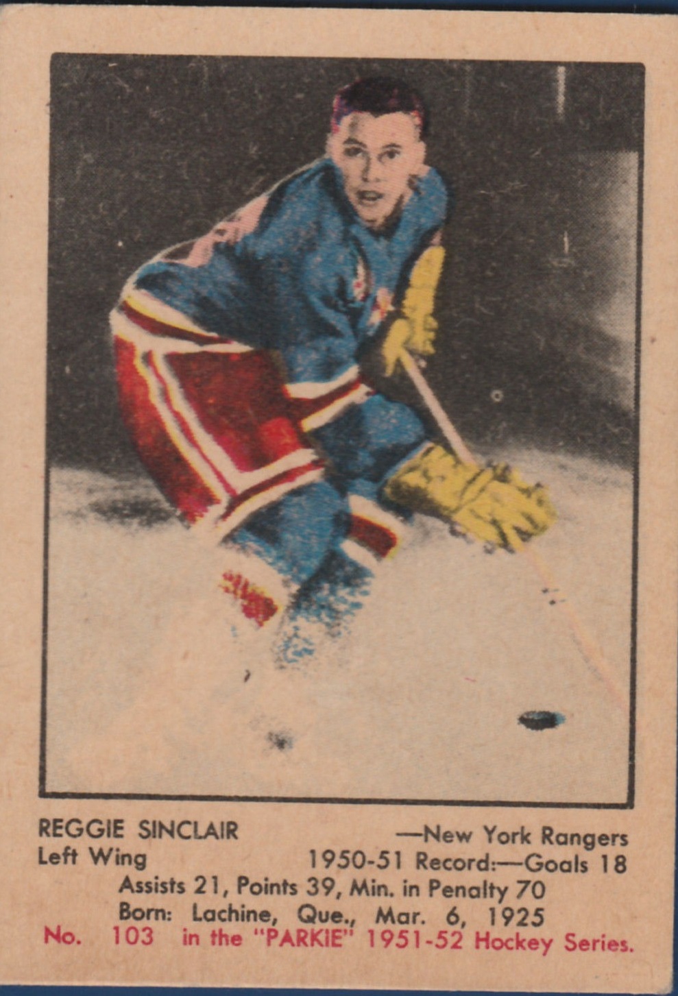 Buy Reg Sinclair Cards Online | Reg Sinclair Hockey Price Guide - Beckett