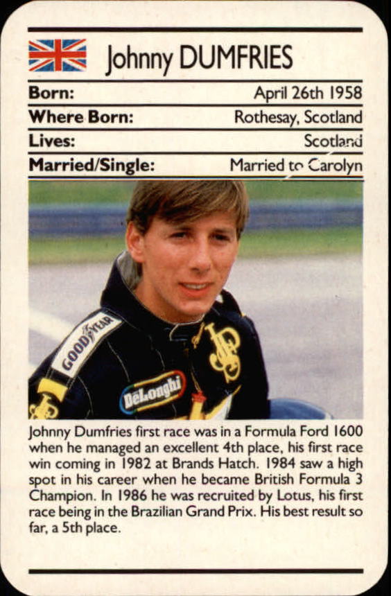 Buy Johnny Dumfries Cards Online | Johnny Dumfries Racing Price Guide ...